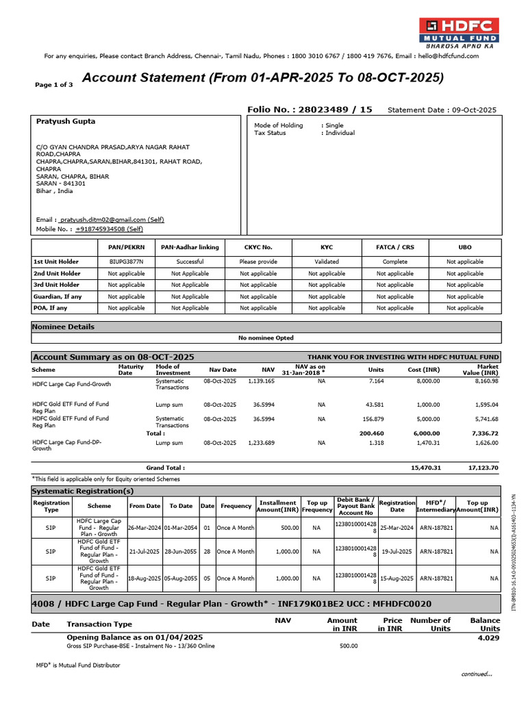 Account Statement | PDF | Exchange Traded Fund | Banks