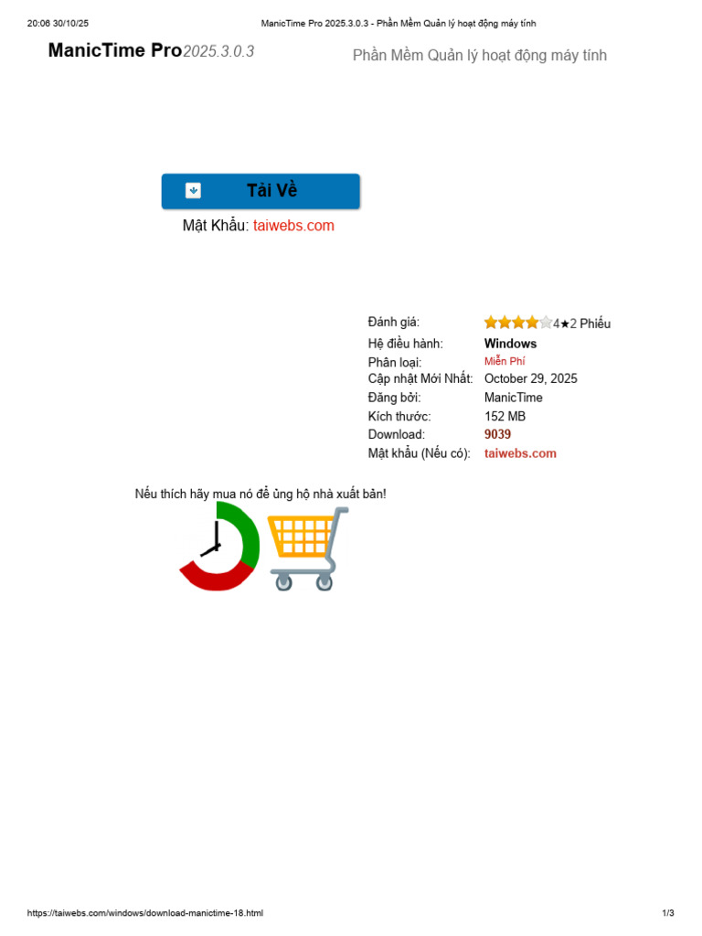 ManicTime Pro 2025.3.0.3 - Phần Mềm Quản Lý Hoạt Động Máy Tính | PDF