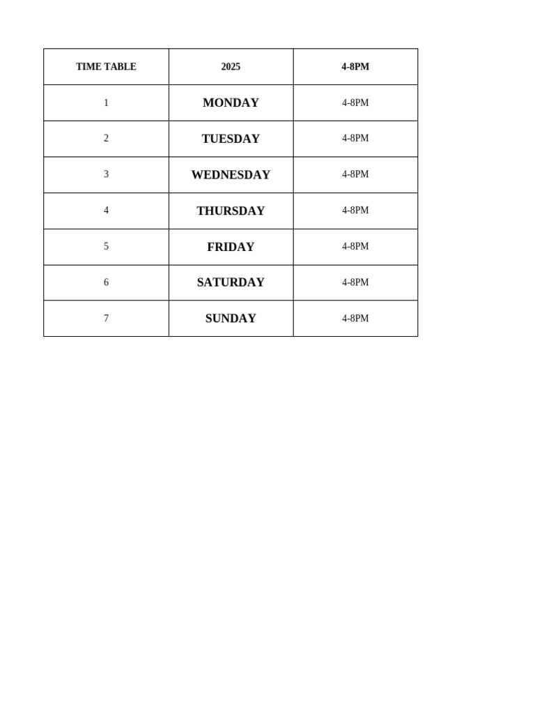 Uvi Time Table 2025 | PDF