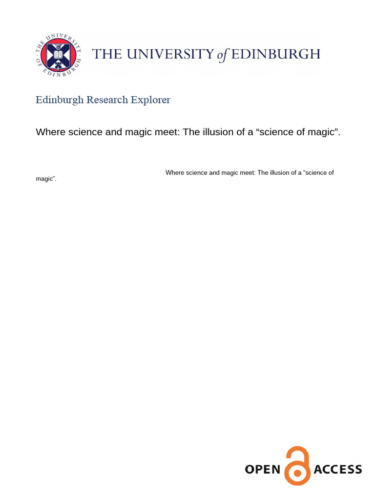 Science vs. Magic: Misguided Theories | PDF | Magic (Illusion) | Attention