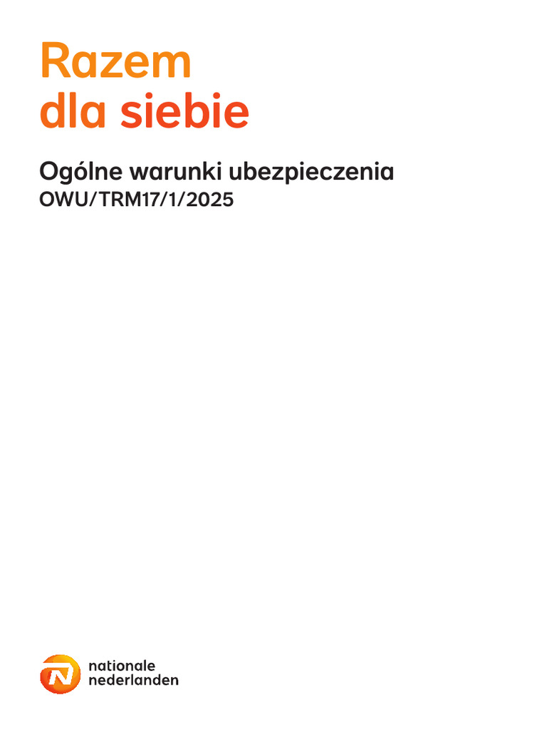 OWU Ubezpieczenia Grupowego Na Zycie TRM17 1 2025 A4 NN 20032025 | PDF