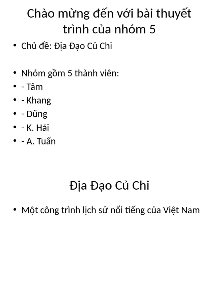 Dia Dao Cu Chi 14slide | PDF