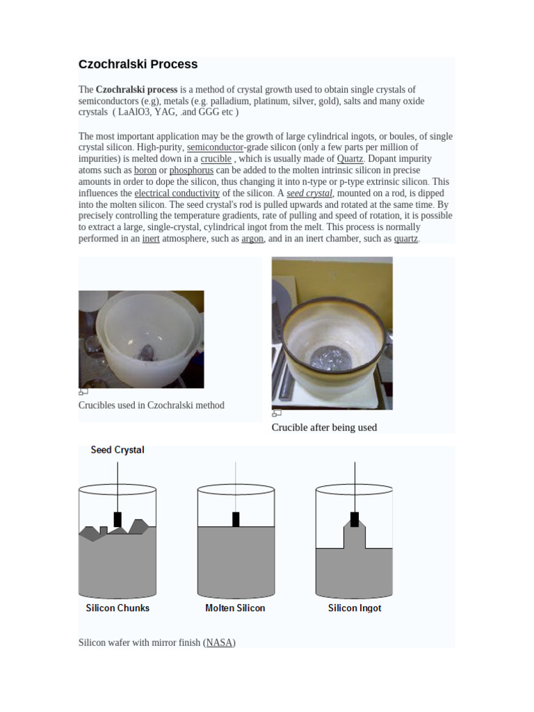 Czochralski Method | PDF | Physical Sciences | Mineralogy