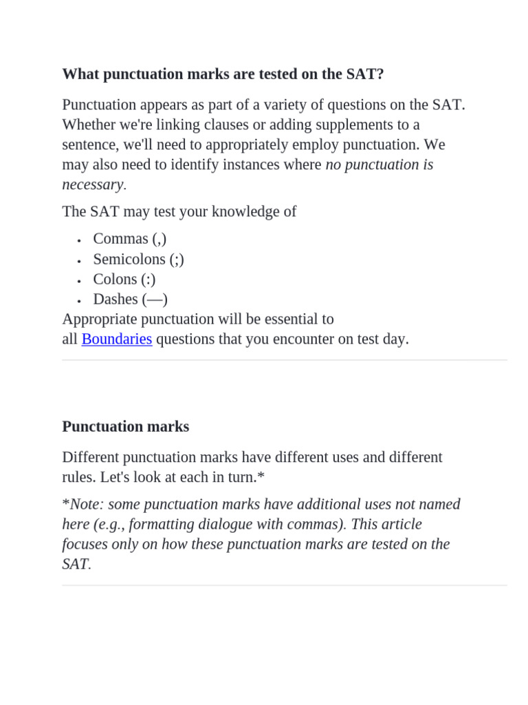 Punctuation SAT | PDF | Comma | Punctuation