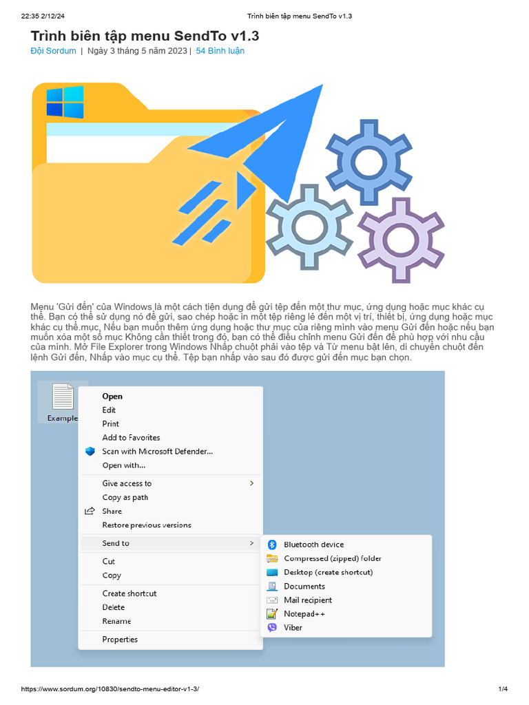 Trình Biên Tập Menu SendTo v1.3 | PDF