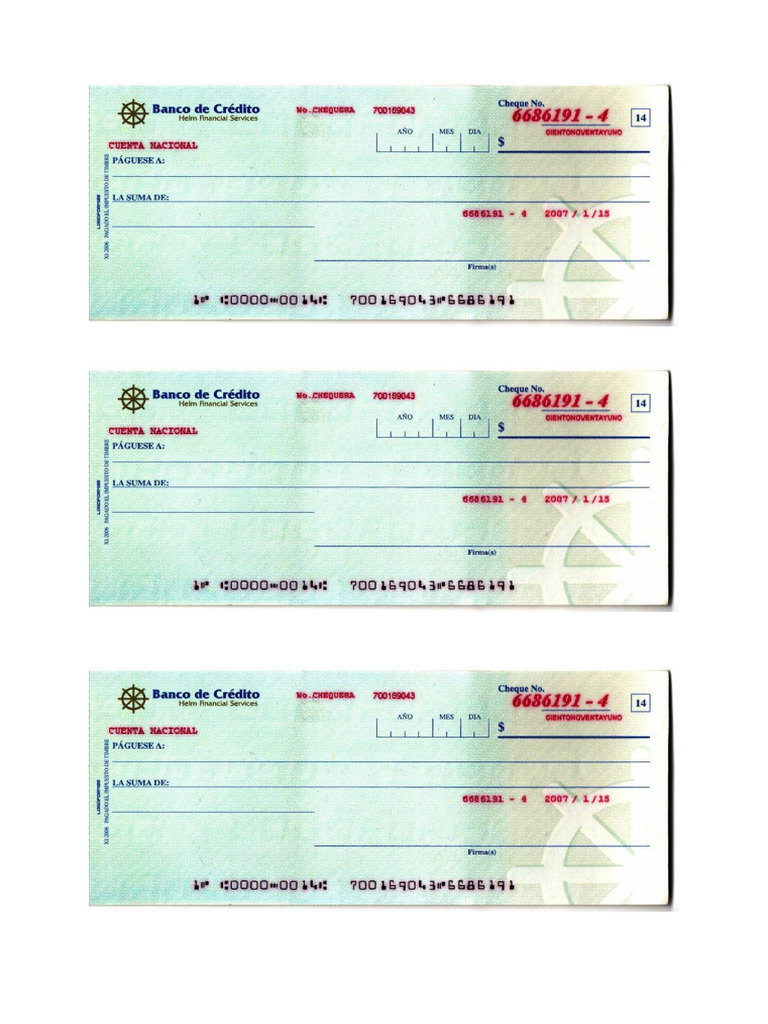 Cheques para Imprimir | PDF
