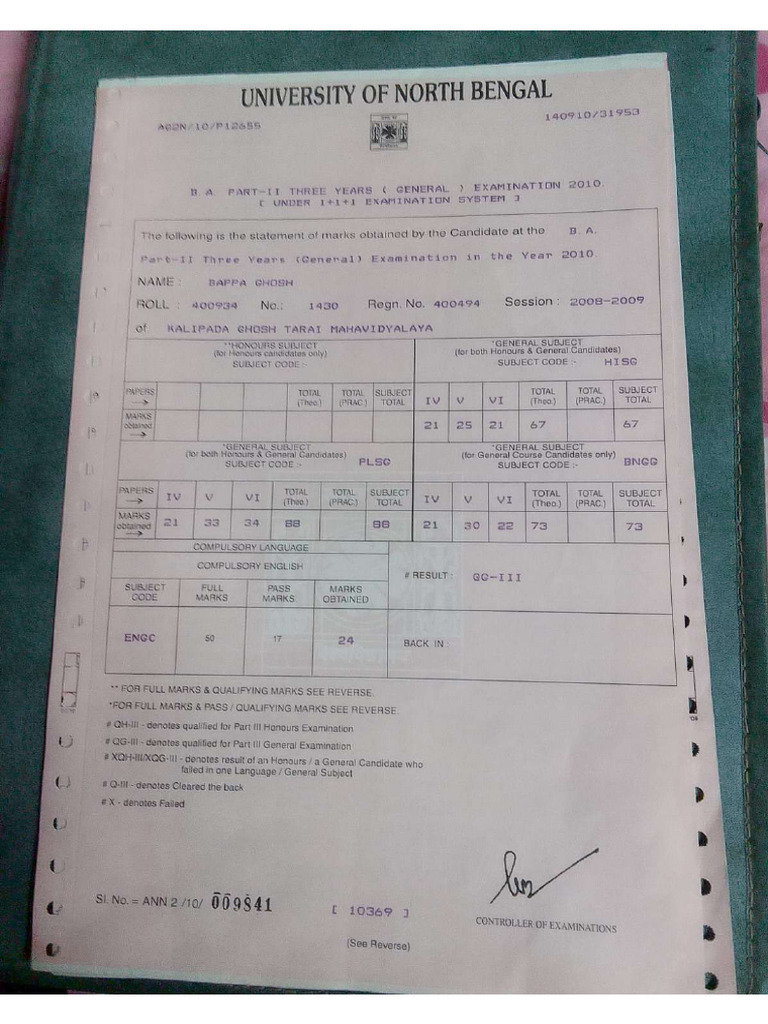 Document Upload 2 - UG Marksheet 2 - 1 | PDF