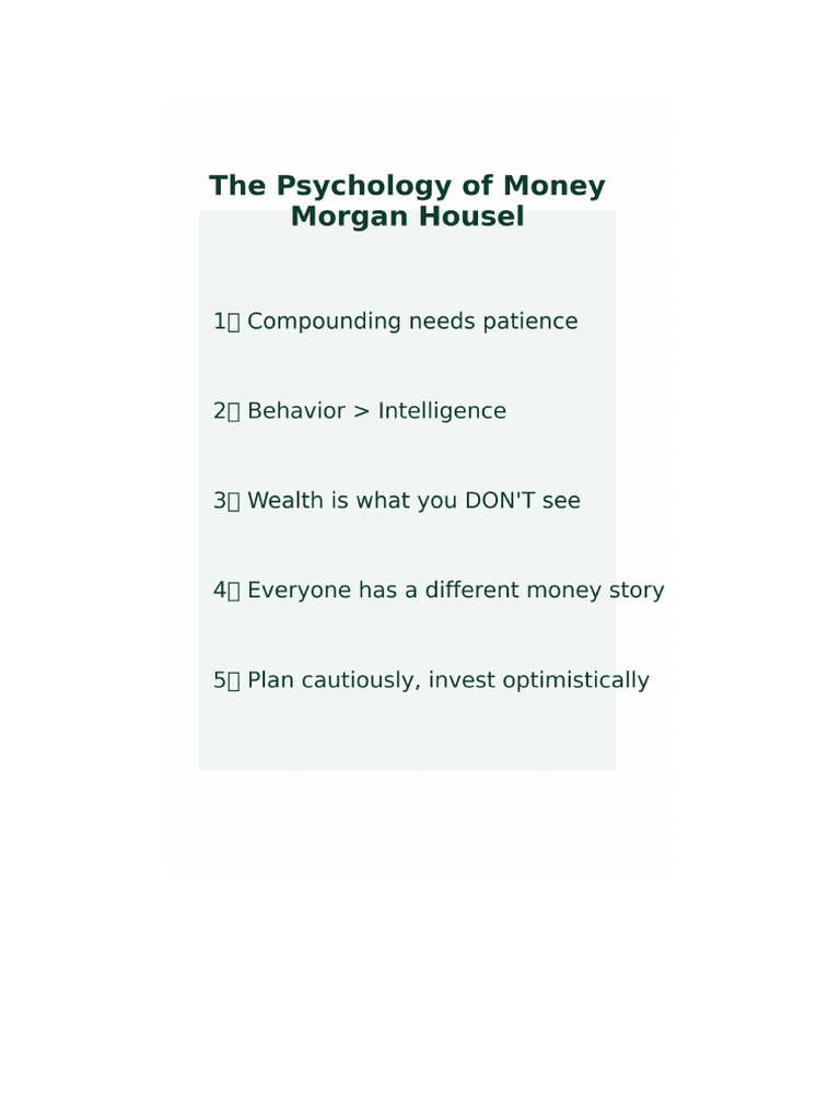 Psychology Money Whatsapp (1) | PDF