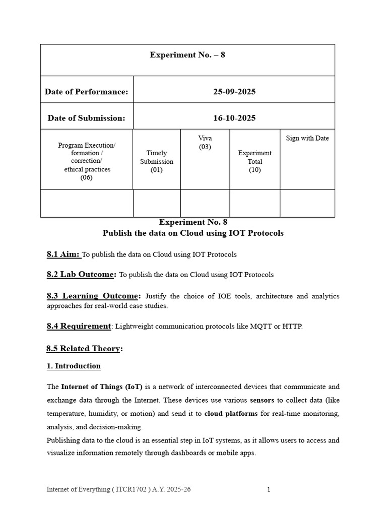 IOE - exp8 - 32) | PDF | Internet Of Things | Cloud Computing