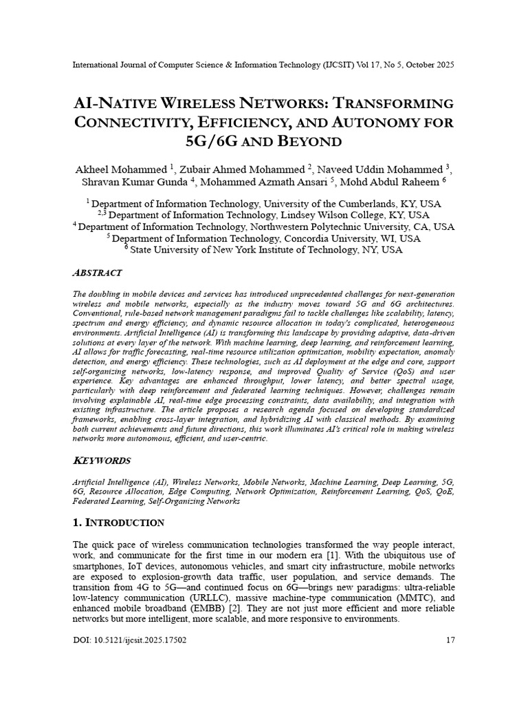 AI-Native Wireless Networks: Transforming Connectivity, Efficiency, and ...