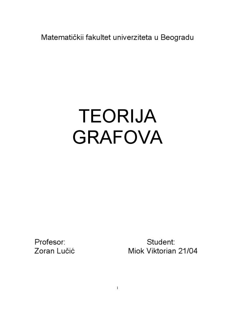 Teorija Grafova | PDF
