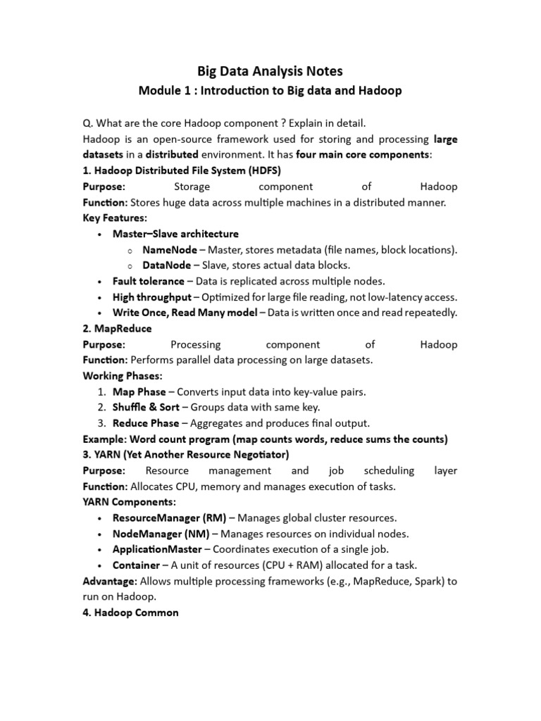 Big Data Analysis Note SEM 7 | PDF | Apache Hadoop | No Sql