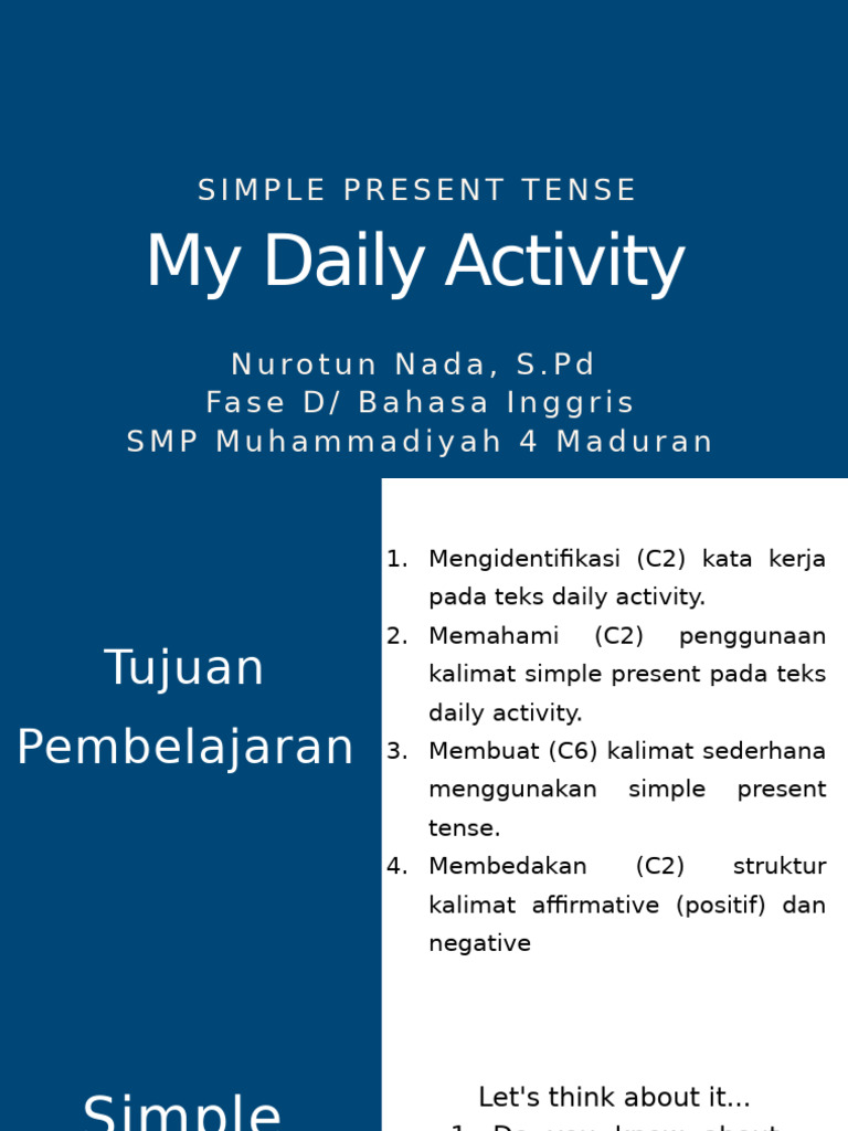 Simple Present Tense PowerPoint | PDF | Language Families | Languages