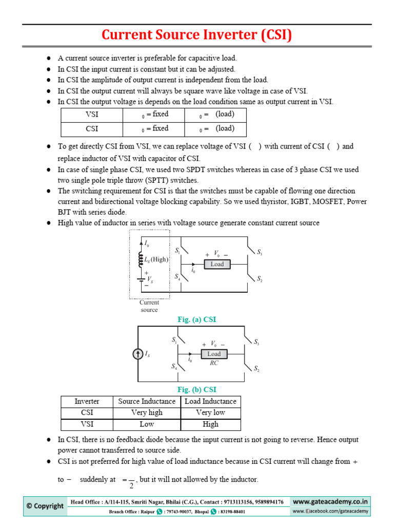 Lecture 30 Current Source Inverter | PDF | Power Inverter | Power ...