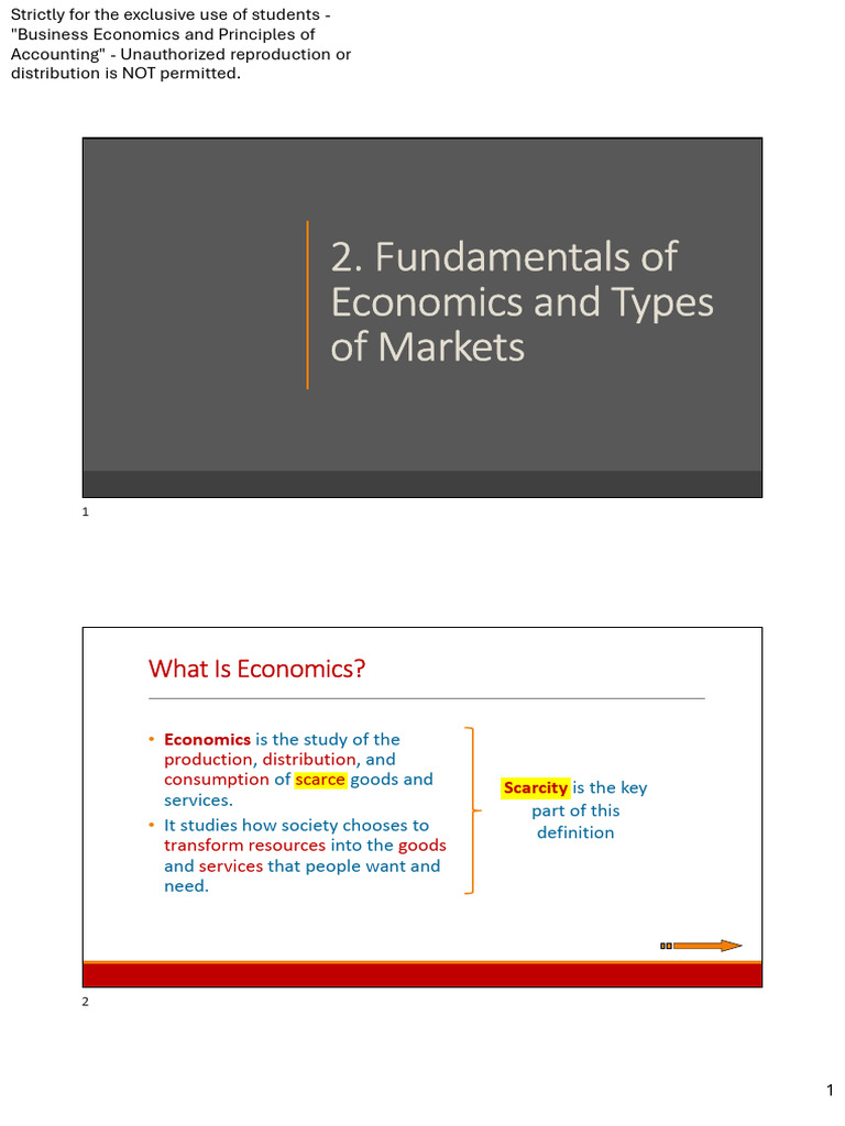 PAOLUCCI - Lesson 2. Fundamentals of Economics and Types of Markets v ...