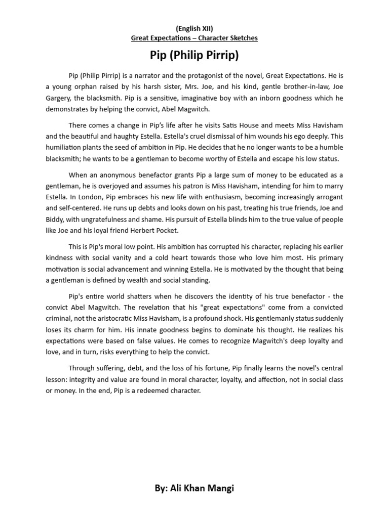 Miss Havisham's Impact on Pip | PDF | Great Expectations | Estella ...