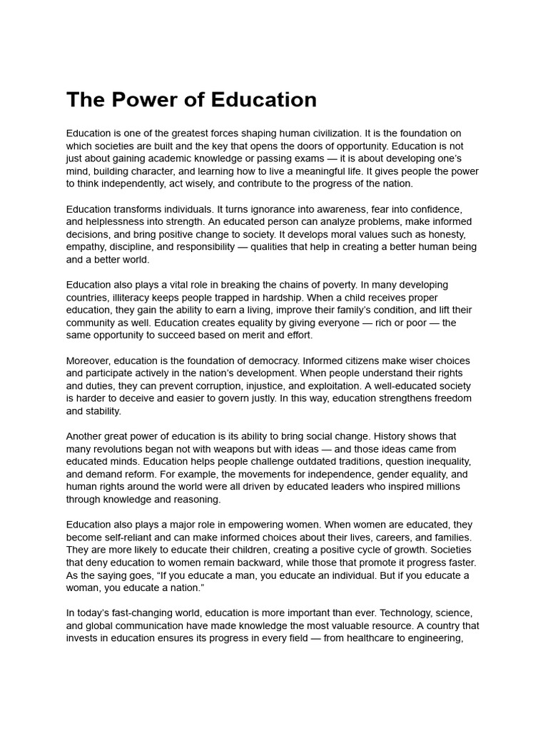 The Power of Education | PDF | Social Psychology