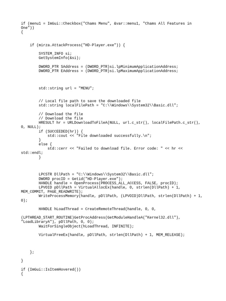 Chams Menu Code | PDF