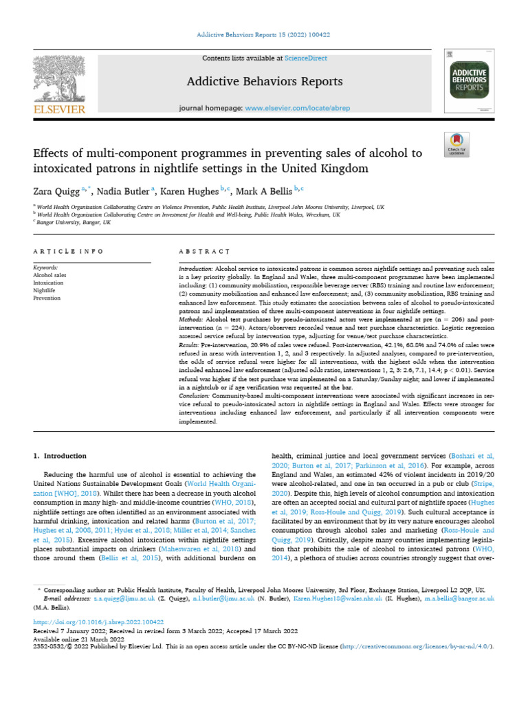 Effects of Multi-Component Programmes in Preventing | PDF
