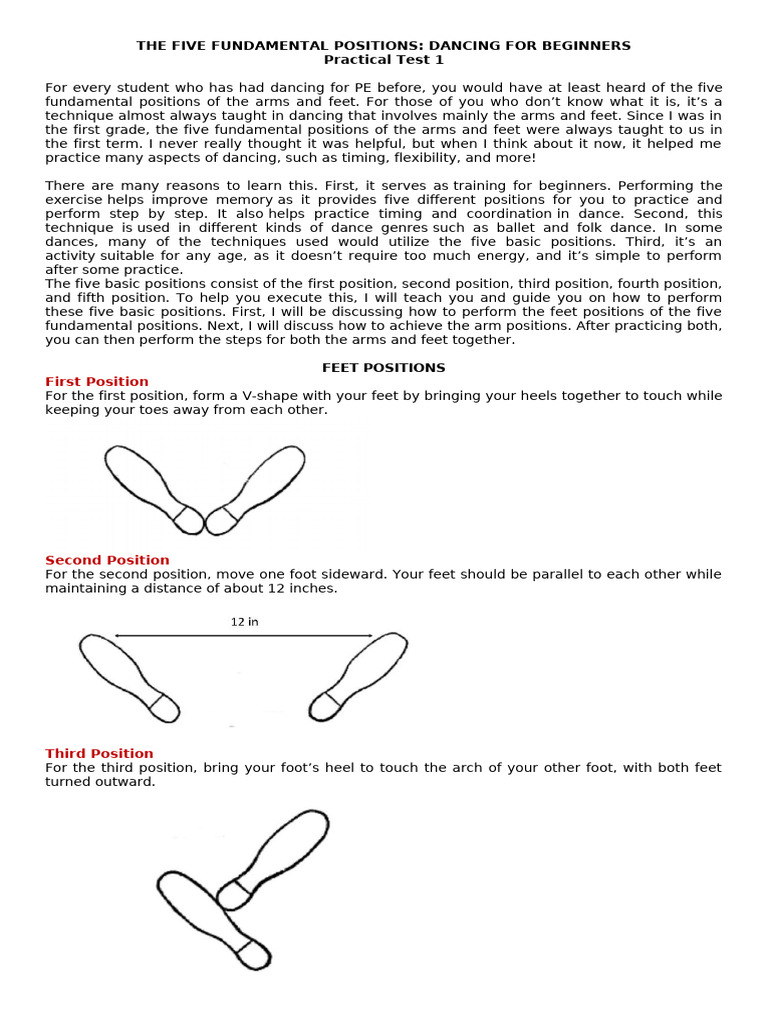 The Five Fundamental Positions | PDF | Foot | Dances