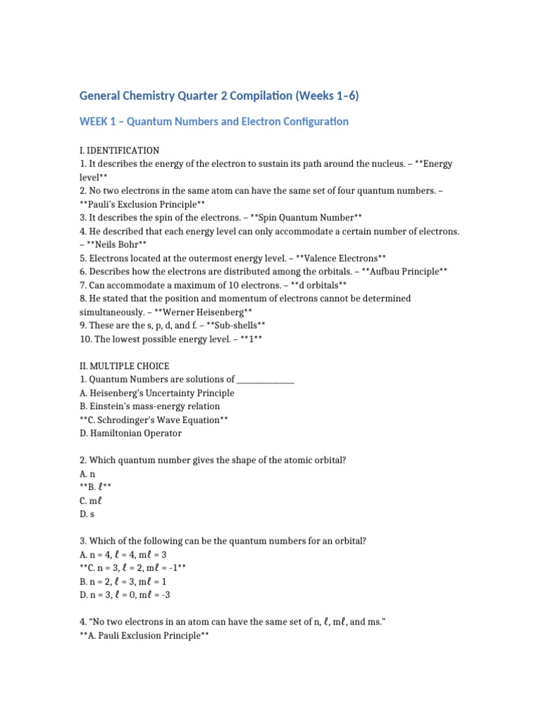 General Chemistry Q2 Compilation Weeks1-6 | PDF | Chemical Polarity ...