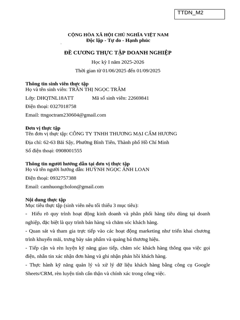 TTDN-M2 - Trâm | PDF