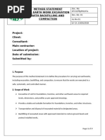 Excavation and Backfilling Method Statement | PDF | Surveying