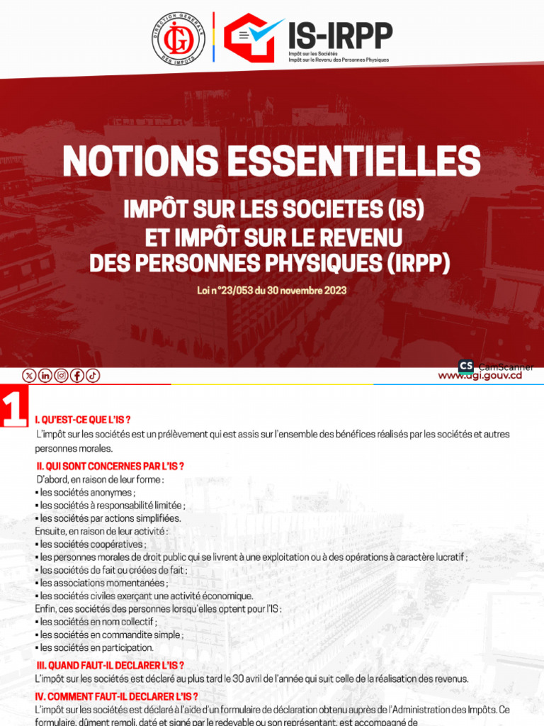 Notions Essentielles Is Irpp | PDF