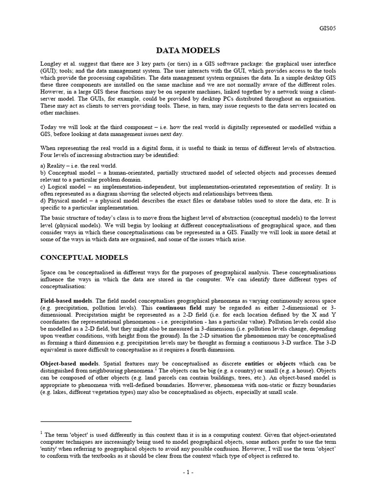 Understanding GIS Data Models | PDF | Geographic Information System ...