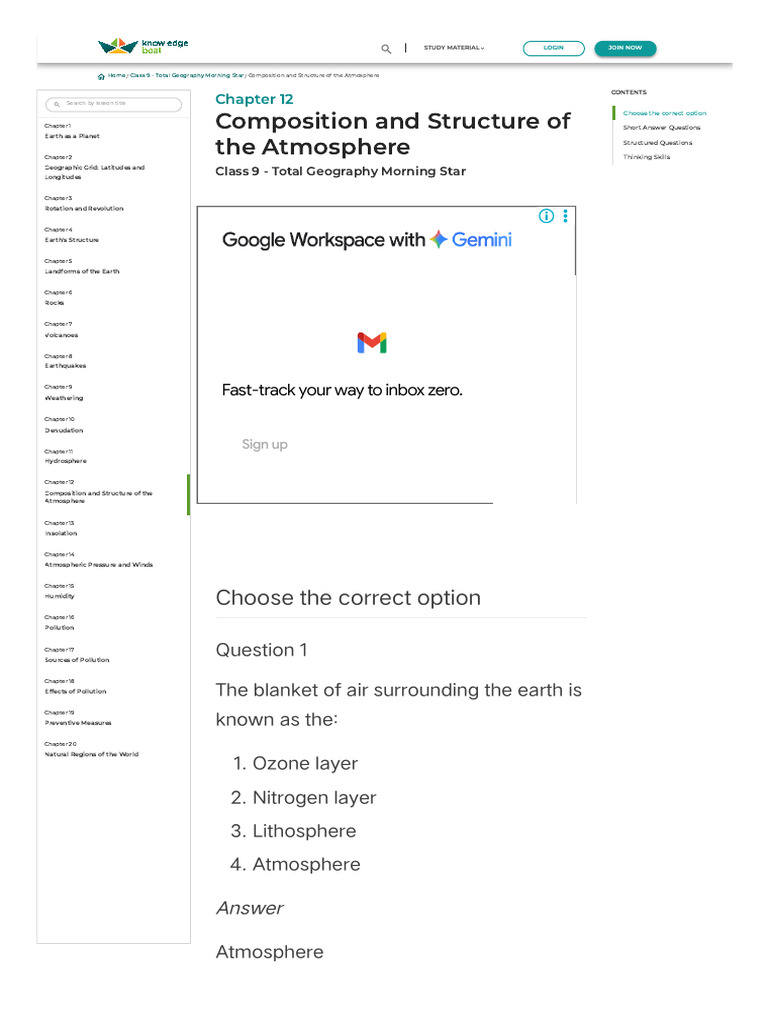 Composition and Structure of Atmosphere | PDF | Atmosphere Of Earth ...