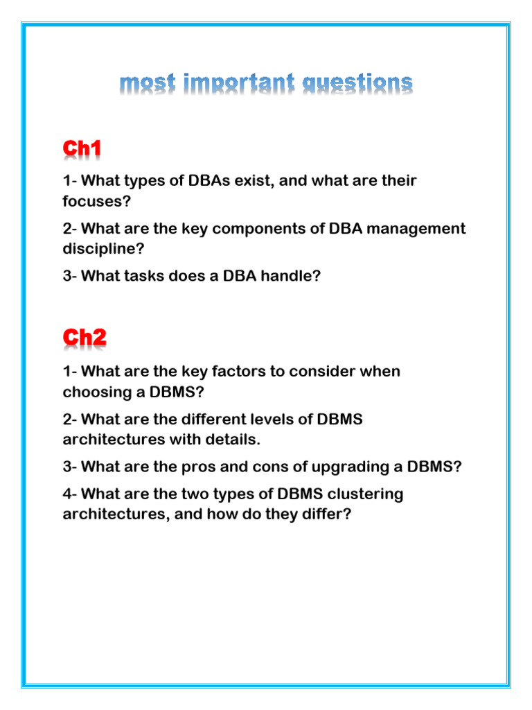 Most Important Questions | PDF