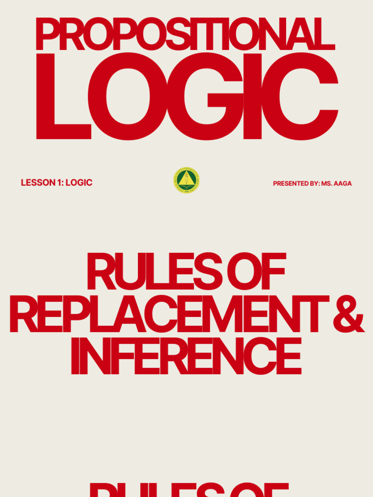 Lesson 6 Rules of Replacement and Inference | PDF