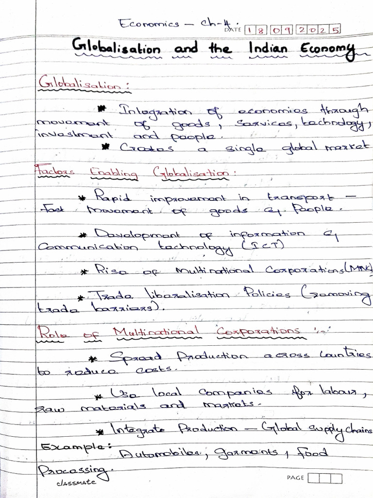 Globalisation and The Indian Economy - Eco - CH 4 | PDF