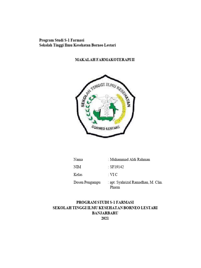 Muhammad Aldi Rahman - sf19142 - 6c - Makalah Farmakoterapi II | PDF