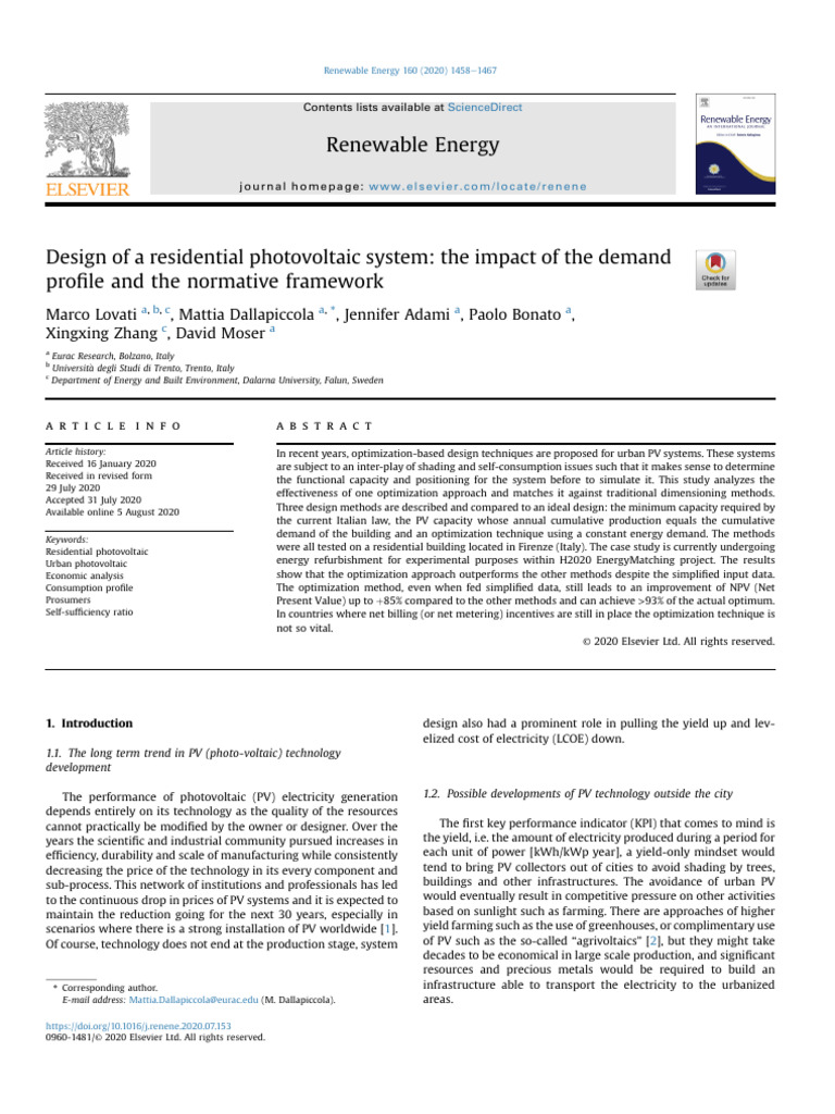 Design of a Residential Photovoltaic System | PDF | Photovoltaics ...