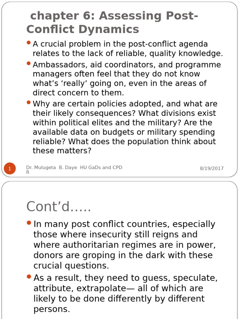 Chapter 6 Assessing Post - Conflict Dynamics | PDF | Knowledge