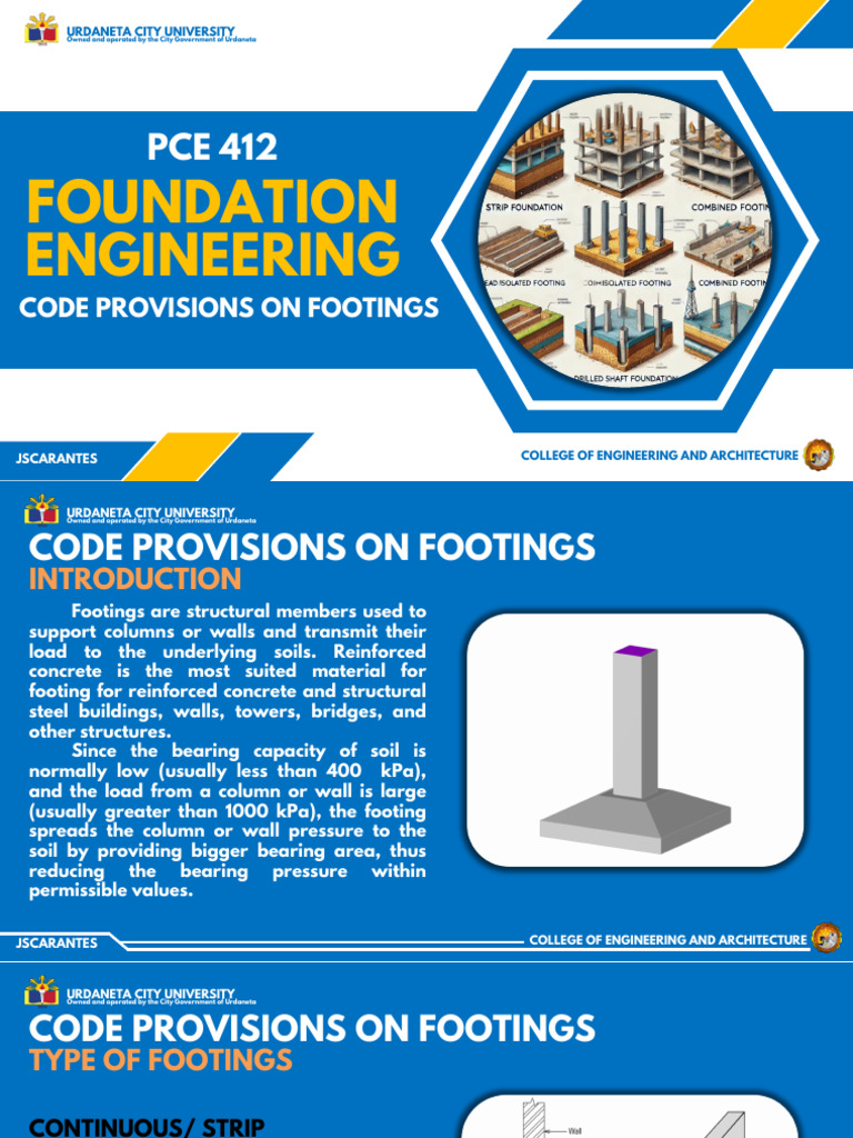 Code Provisions for Footings Design | PDF | Structural Load ...