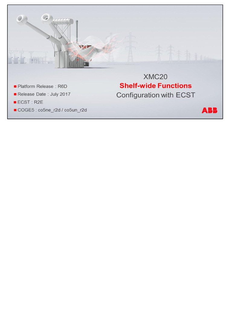 06 ABB E XMCR6D 023 Shelfwide Functions ECST [41] R01 171023a | PDF ...