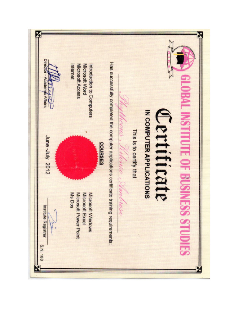 My Computer Cert | PDF