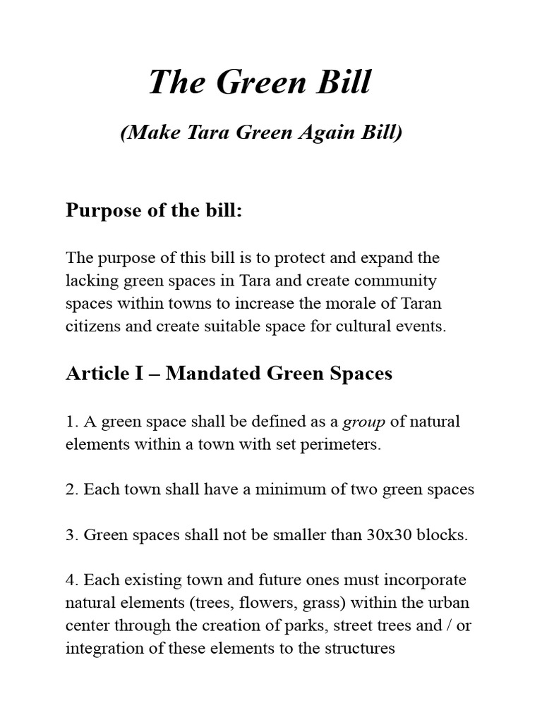 The Green Bill | PDF