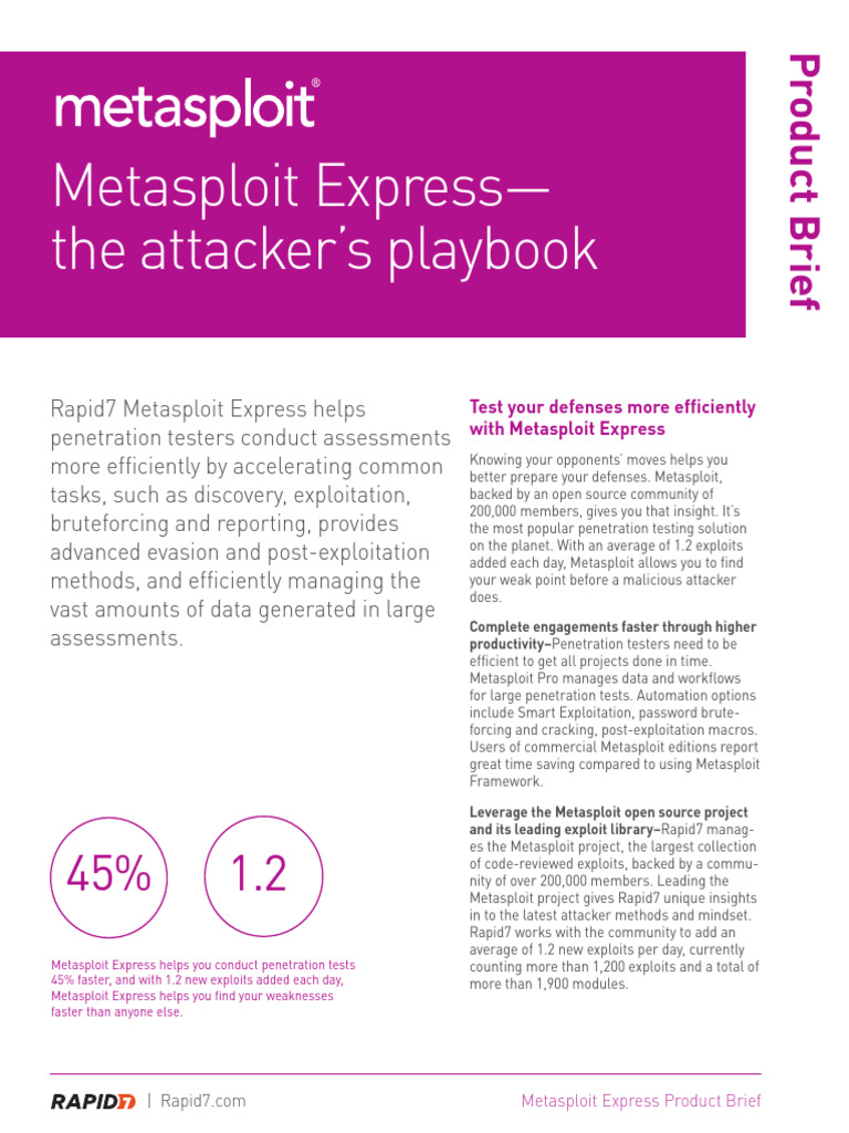 Metasploit Express Datasheet | PDF | Cyberspace | Computing