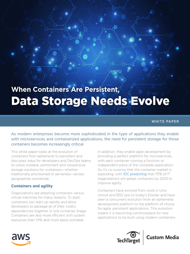 When Containers Are Persistent, Data Storage Needs Evolve | PDF ...