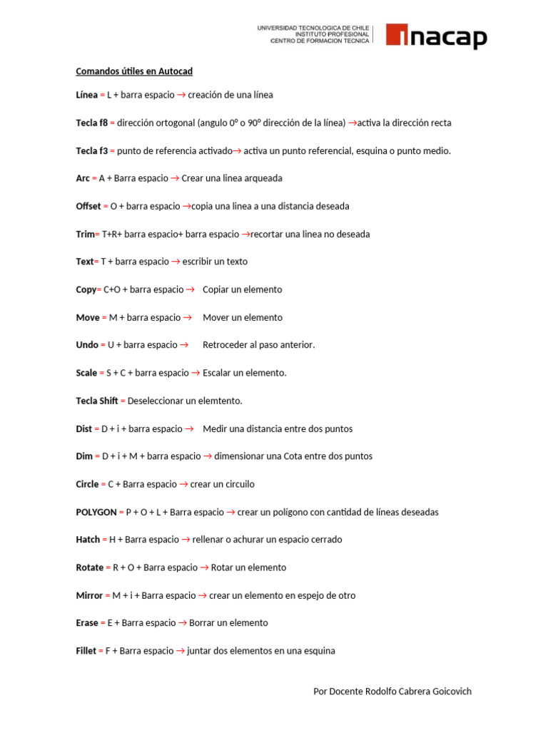 Comandos Esenciales de AutoCAD | PDF