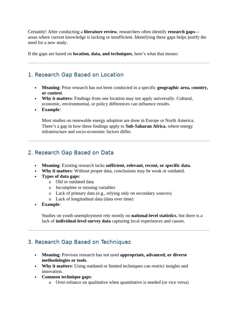 Identifying Research Gaps in Studies | PDF | Data | Statistics