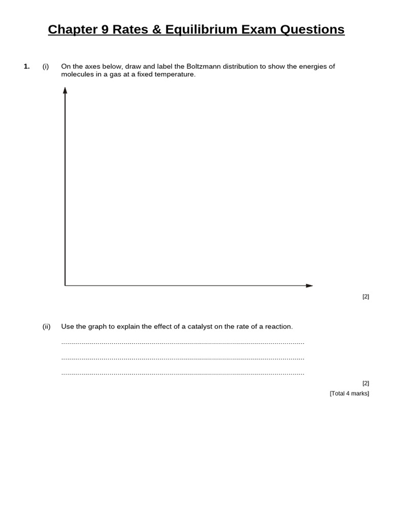 Chapter 9 Rates Equilibrium Exam Questions | PDF | Chemical Equilibrium ...