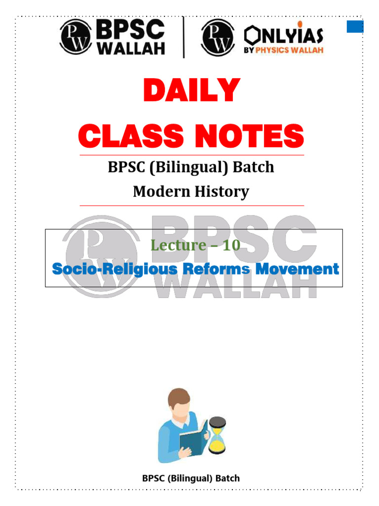 Modern History 10 Daily Class Notes (English) | PDF | Swami Vivekananda ...