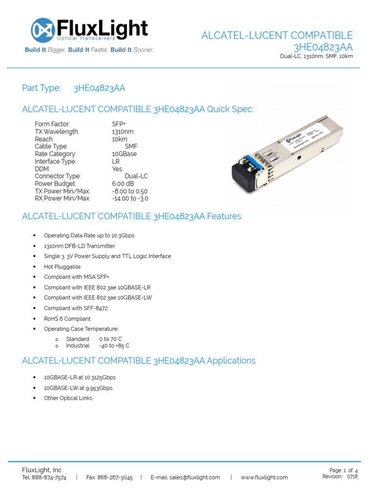 Alcatel-Lucent 3HE04823AA Datasheet - Cleaned | PDF | Electrical ...