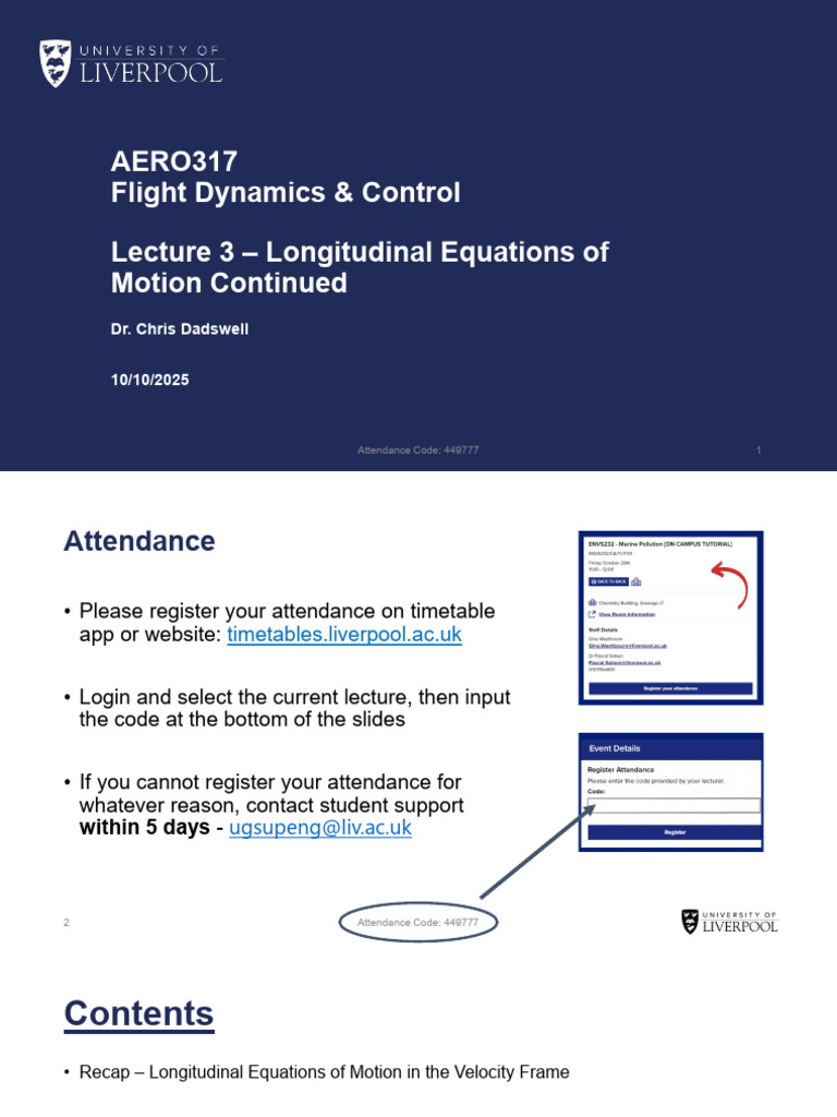 AERO317 - Lecture 3 - Longitudinal Equations of Motion Continued | PDF ...