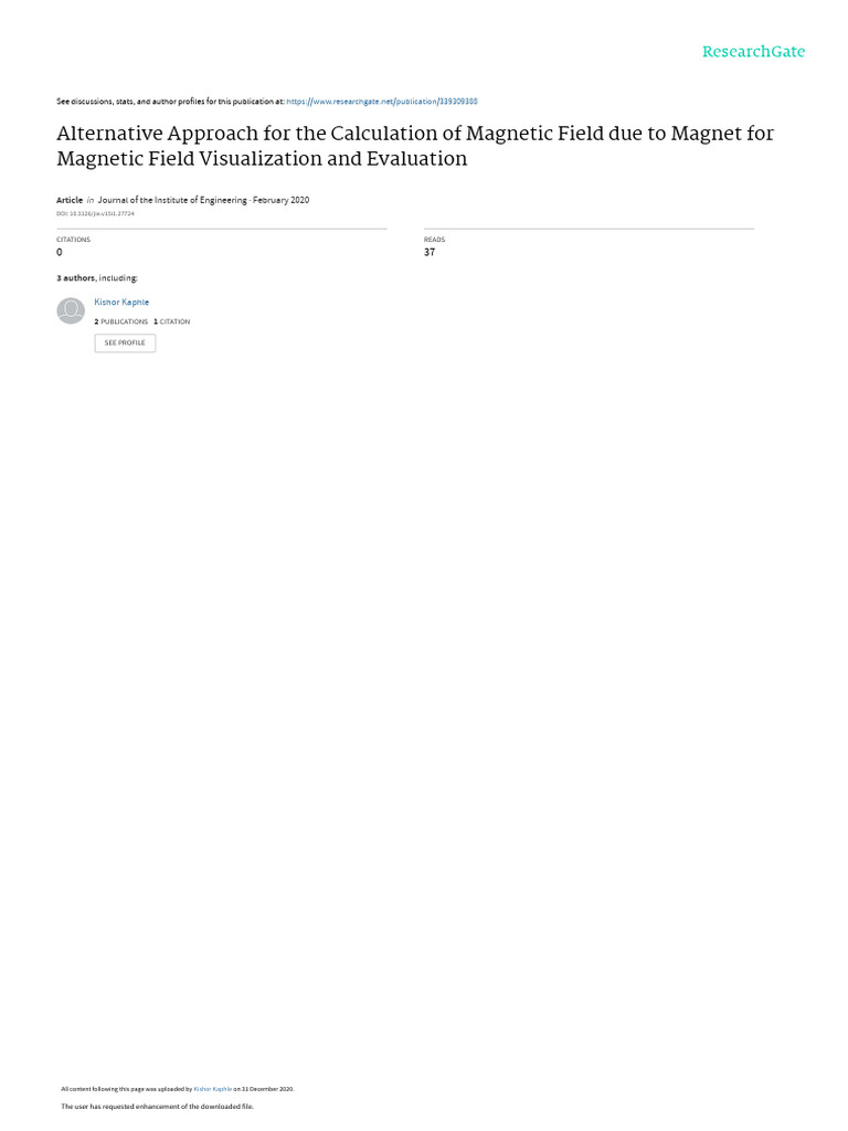 Magnetic Field Calculation Method | PDF | Magnetic Field | Physical ...