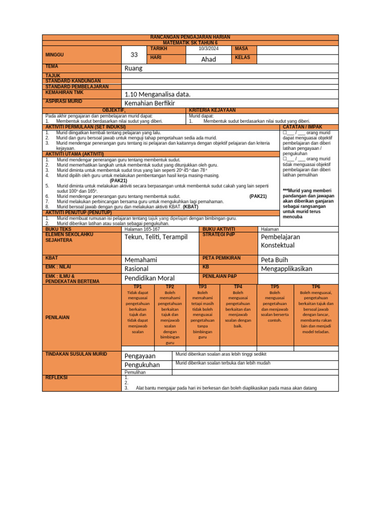m33 Rph Matematik Thn 6 2024-2025 by Cikgu Gorgeous | PDF